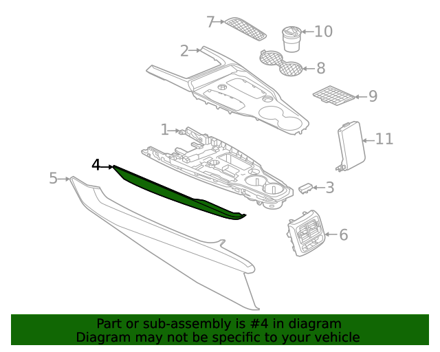 2022-2023 Audi e-tron GT Console Trim Panel 4J3-864-148-A-PT9 | OEM ...