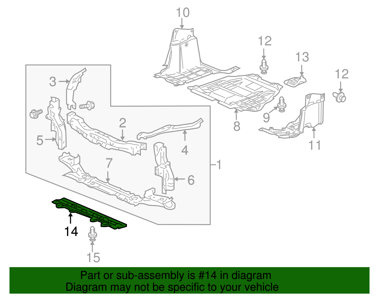 2010-2014 Honda Insight Lower Cover 74112-TM8-A00 | OEM Parts Online