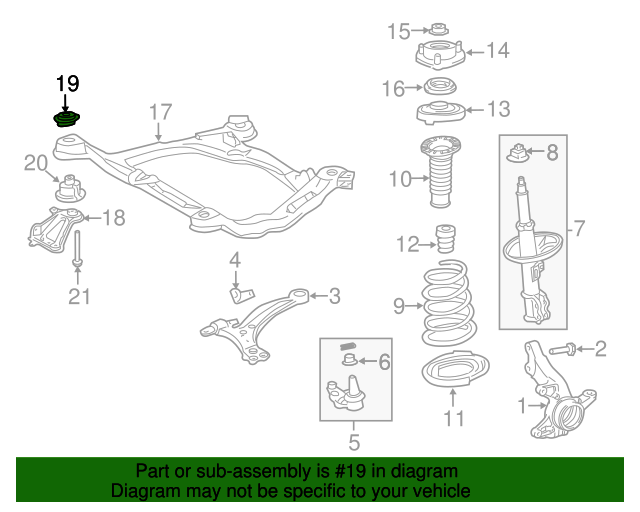 2004-2020 Toyota Engine Cradle Stopper 52216-08020 | Toyota Parts