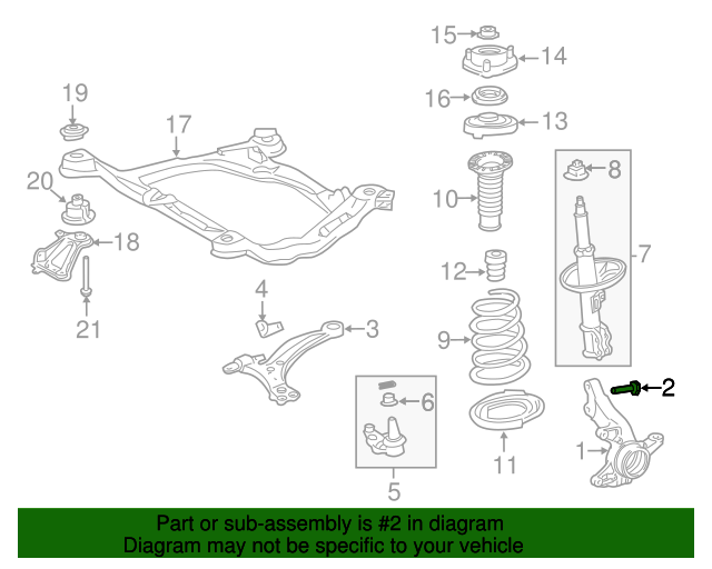 2007-2021 Toyota Knuckle Bolt 90105-17013 | Toyota Parts Center