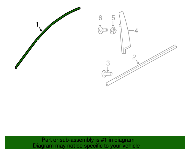 2016-2019 Chevrolet Volt Front Passenger Side Door Window Upper Reveal ...