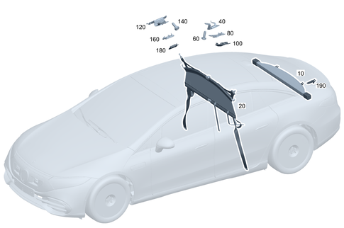 Twin Roller Blinds/Load Compartment Cover for 2024 Mercedes-Benz EQS ...