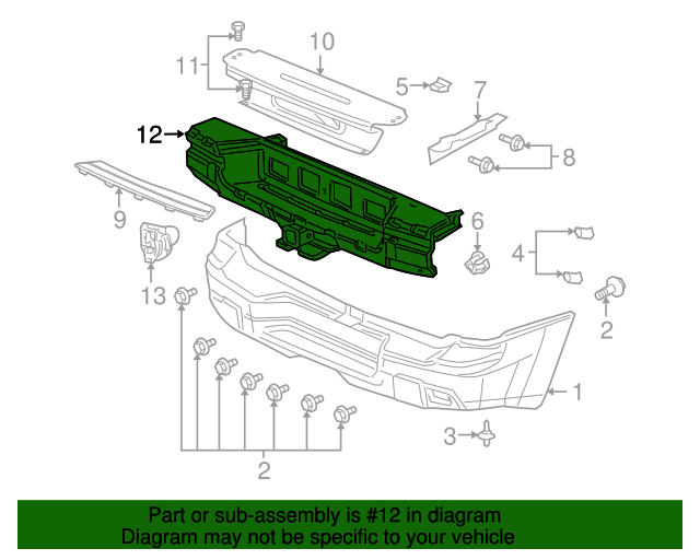 2002-2009 GM GM 25863531 Rear Bumper Impact Bar | GM Outlet