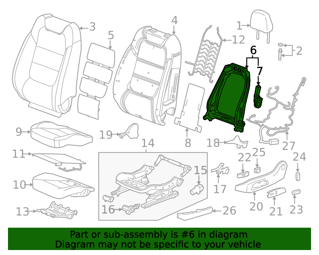 2020-2024 GM Seat Back Frame 13526524 GM | GMPartsDirect.com
