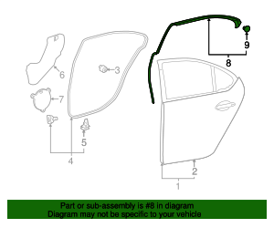 67888-50060 - Upper Weather-Strip 2007-2017 Lexus LS460 ...