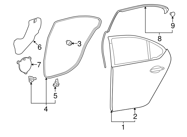 67888-50060 - Upper Weather-Strip 2007-2017 Lexus LS460 ...