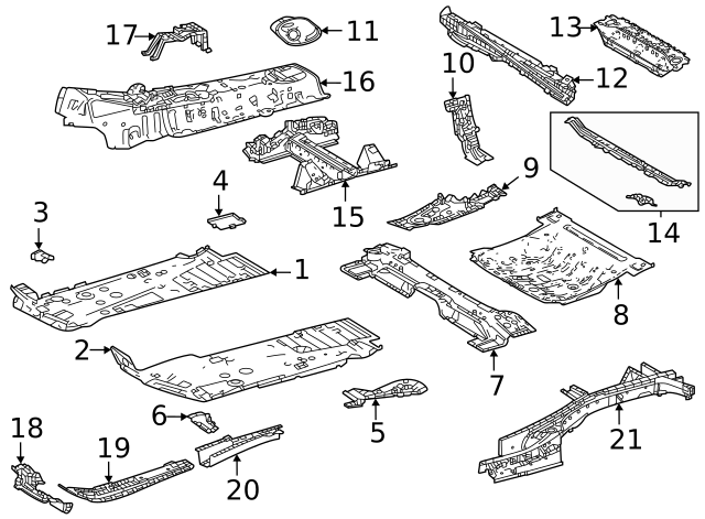 2021-2024 Toyota Highlander Center Floor Pan 58211-0E101 | Toyota Parts ...