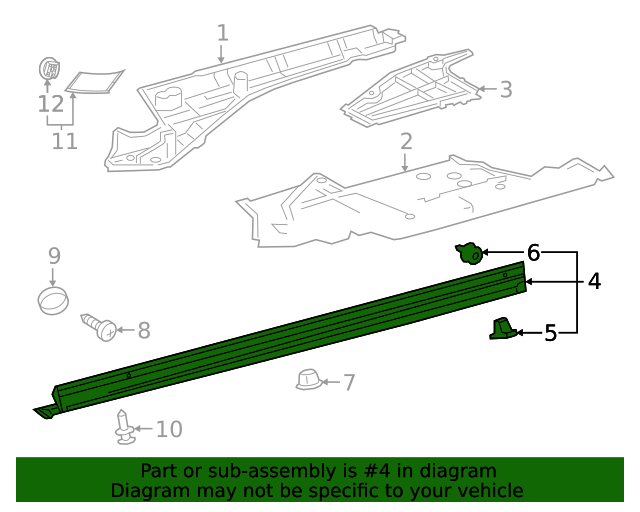 75850-0R011 - Rocker Panel Guard 2019-2023 Toyota | AutoNationParts.com
