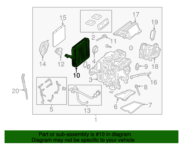 2014-2020 Mercedes-Benz A/C Evaporator Core 222-830-21-01 | MB Parts Center