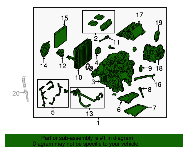 222-830-56-04 - AC & Heater Assembly 2014-2019 Mercedes-Benz | Mercedes ...