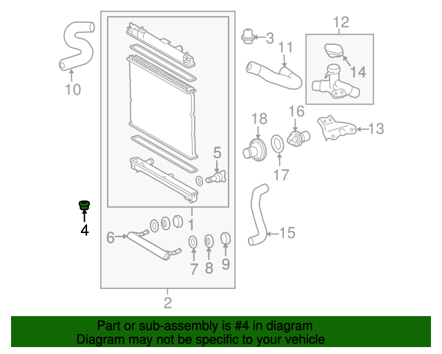 90480-22025 - Radiator Assembly Grommet 2007-2019 Toyota | Longo Toyota ...