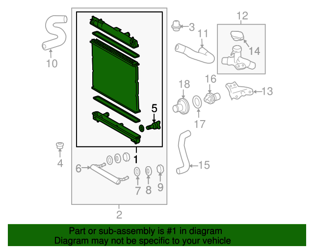 2007-2016 Toyota Radiator Assembly 16410-AZ036 | Toyota Parts Center