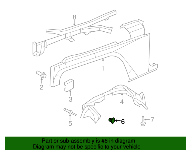 2007-2018 Jeep Fender Liner Nut 6510358AA | TascaParts.com