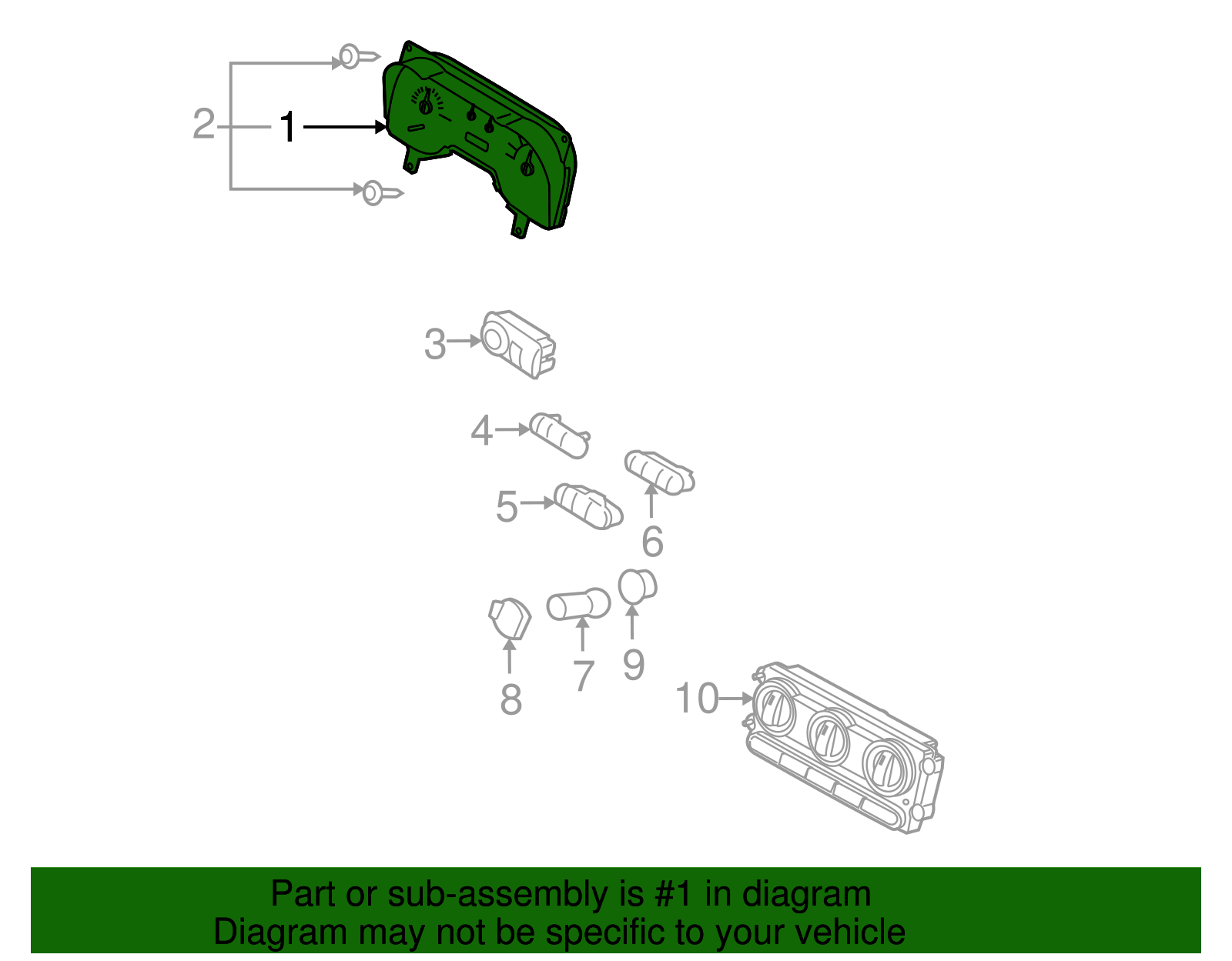 OEM Ford Cluster Assembly For 2006 Ford Mustang - Part No. 6R3Z-10849 ...