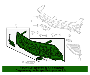 2016-2018 Chevrolet Camaro Black Front Lower Grille with Cover 23505817 ...