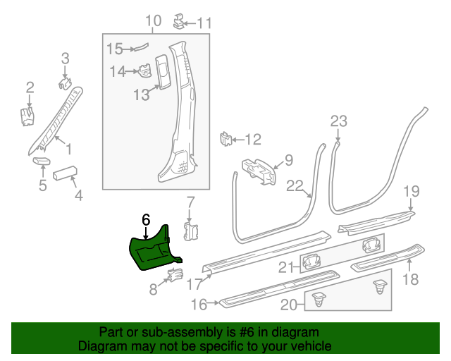 219-680-01-06-7H36 - Kick Panel Trim 2006-2011 Mercedes-Benz | Mercedes ...