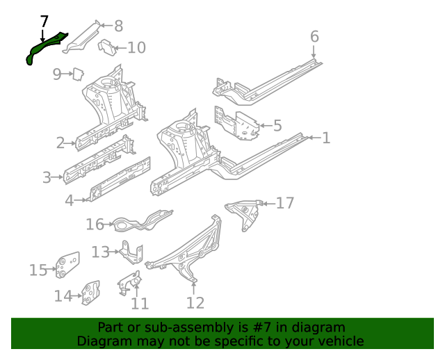 Genuine BMW 41-00-7-431-525 | Front Rail End | FREE Shipping on Most ...
