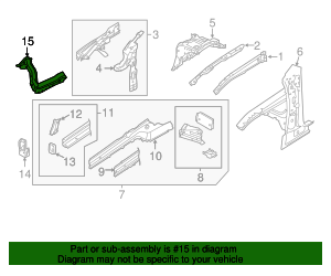958-501-457-00-GRV - Frame Side Member Reinforcement 2011-2014 Porsche ...