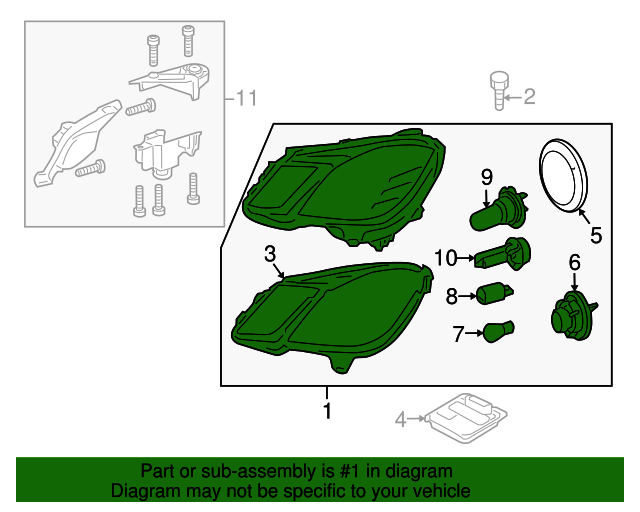 Composite Headlamp - Right, Left 212-820-81-59-64 | Mercedes-Benz Parts