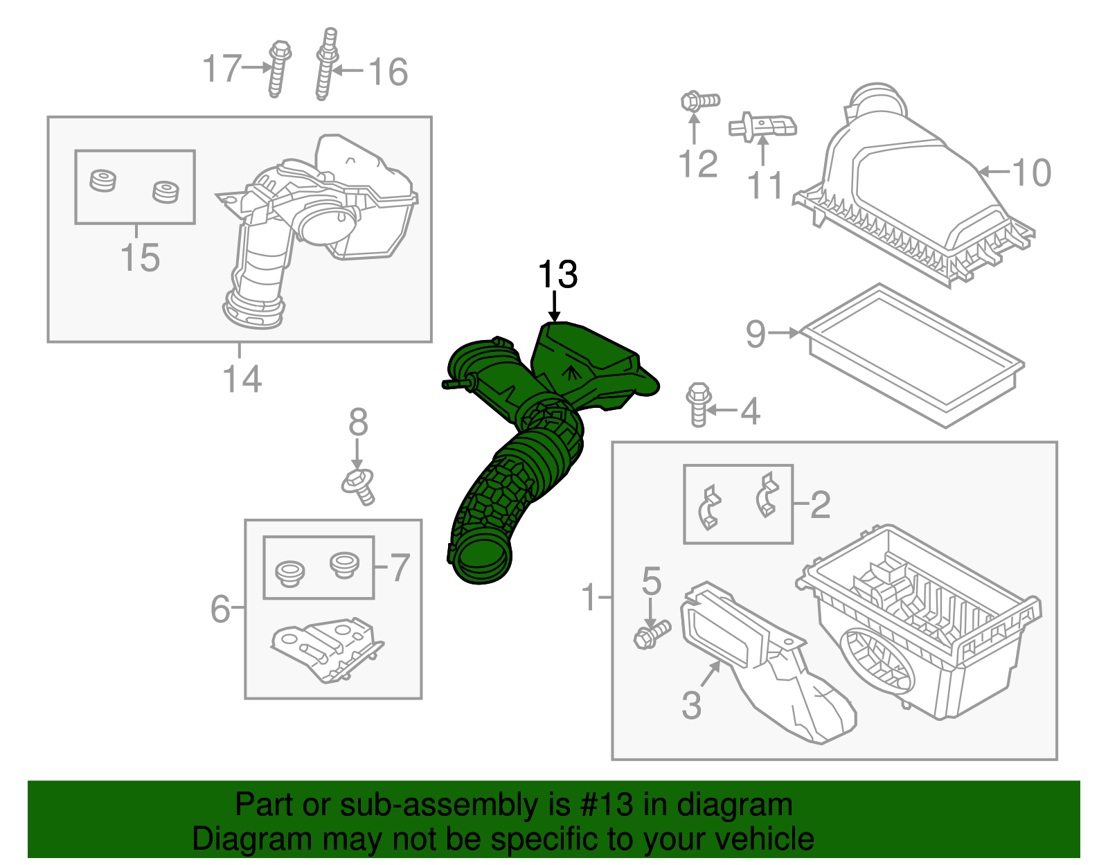 DA8Z-9B659-C - Upper Duct 2013-2018 Ford | Big 3 Auto Parts