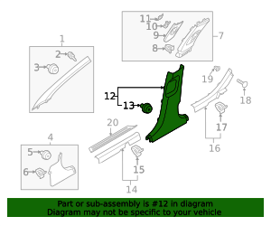 Hyundai - 85845-L0000-NNB - Lower Center Pillar Trim - 2020-2022 ...