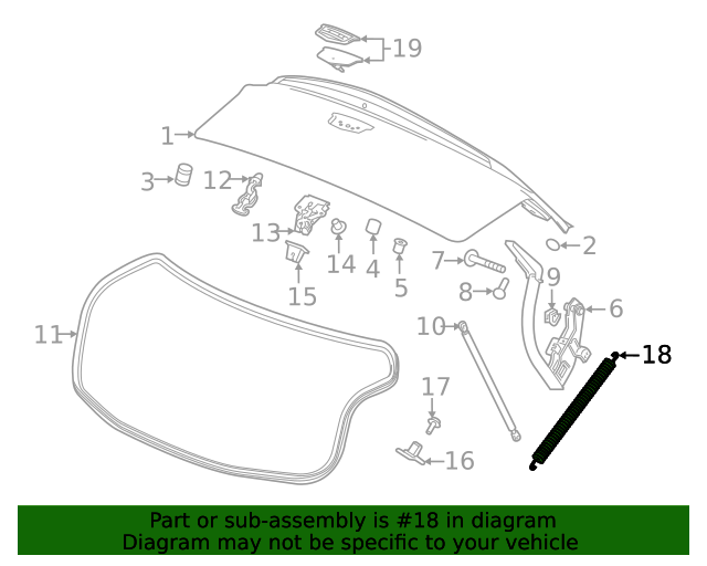 2018-2019 Cadillac XTS Hinge Spring 84109312 | GMPartsDirect.com
