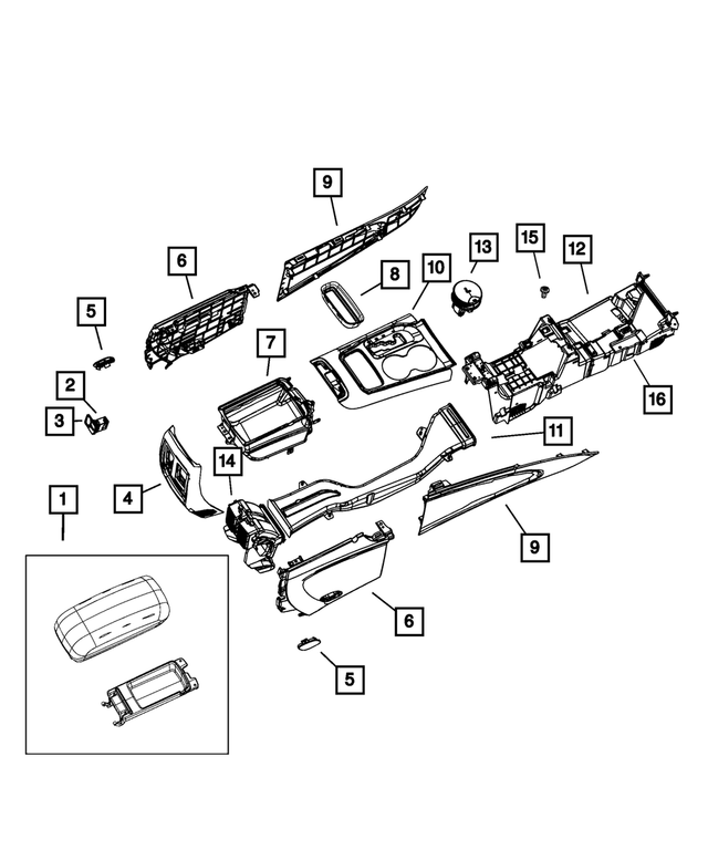 2011-2013 Mopar Console Bracket, Left 5108173AD | QuirkParts