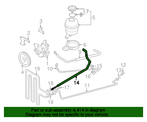 BMW OEM Power Steering Pressure Hose Part# 32-41-2-228-867 | OEM ...