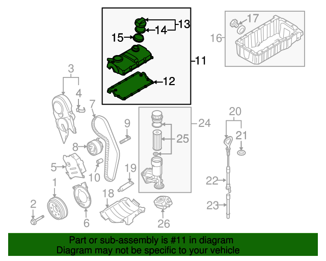 2004-2005 Volkswagen Passat Valve Cover 038-103-469-AE | OEM Parts Online