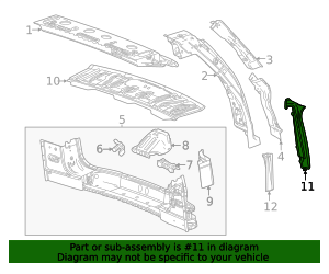 2021-2023 GM Passenger Side Back Body Opening Side Gutter 84854259 GM ...
