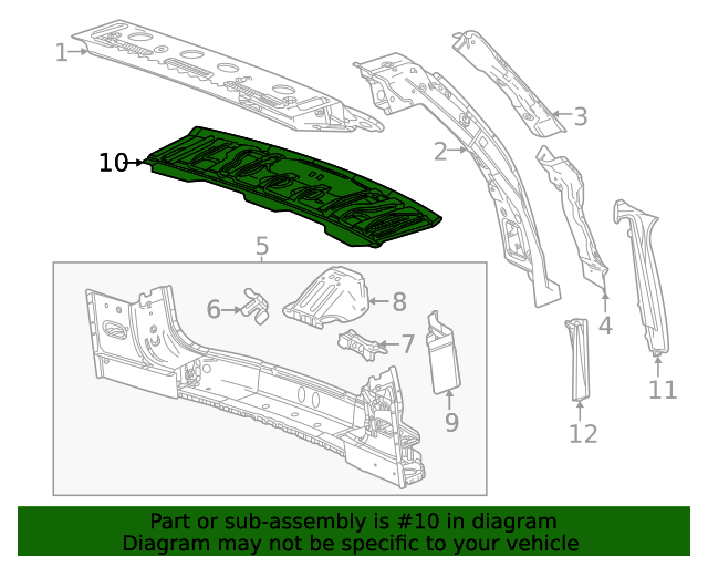 2021-2023 gm Rear End Upper Panel Reinforcement 84698498 | OEM Parts Online