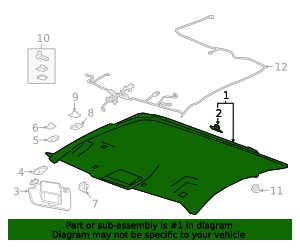 2019-2023 GM Dark Ash Gray Headlining Trim Panel 84783495 ...