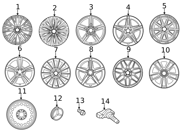 2019 Mercedes-Benz Wheel AMG 5-Twin-Spoke 45.7 Cm (18 Inch) 177-401-15 ...