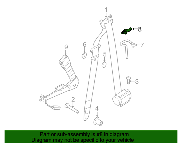 2009-2015 Mini Cooper Seat Belt Guide Guide 72-11-7-264-149 | BMW Mini ...