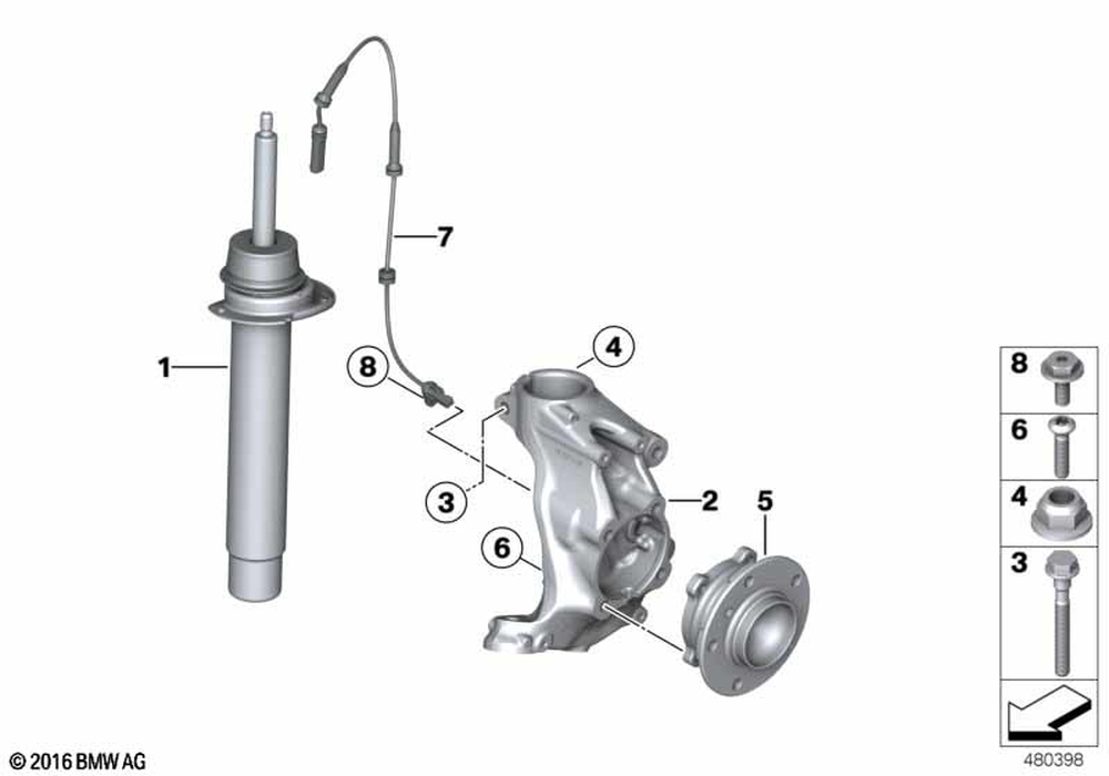 2011-2015 BMW Spring Strut, Front 31316874367 | Retail Performance Auto ...