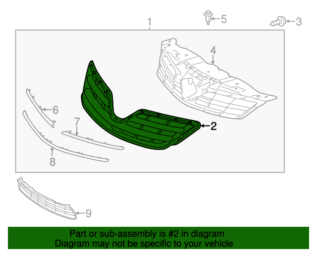 53100-02640-C0 - Grille Assembly - 2013 Toyota Corolla | Lithia Toyota ...