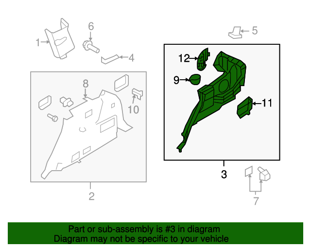 2007-2012 Hyundai Veracruz Side Trim Panel 85730-3J500-WK | OEM Parts ...
