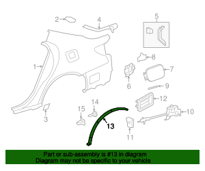2007-2017 Lexus Wheel Arch Molding 75873-50051 | AutoNationParts.com