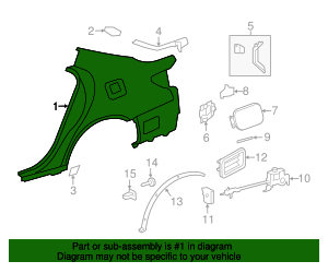 2007-2017 Lexus Quarter Panel 61612-50102 | OEM Parts Online