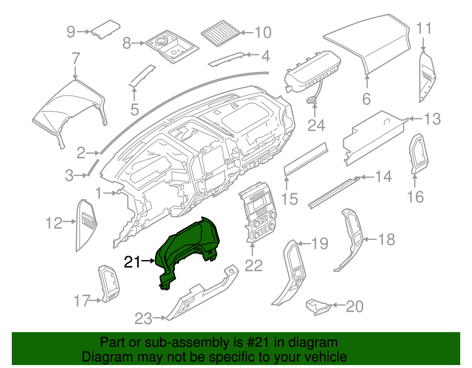 HL3Z-15044D70-BA - Cluster Bezel Ford 2018-2021 Ford Expedition | Parts ...