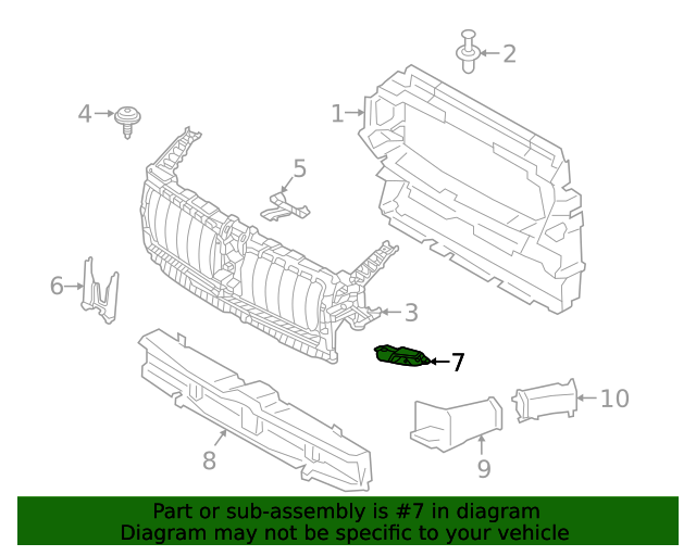 Genuine OEM BMW Upper Shutter Bracket Part# 51647434061 Fits 2021-2023 ...