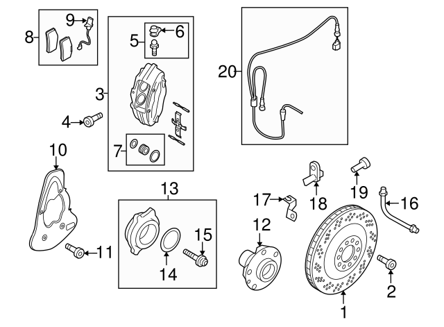2008-2023 Audi R8 Disc Brake Caliper Repair Kit 420-698-671-A | Audi ...