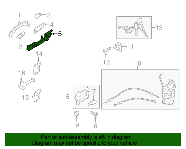 2015-2023 Subaru Handle Base 61142AL00A | Subaru Online Parts