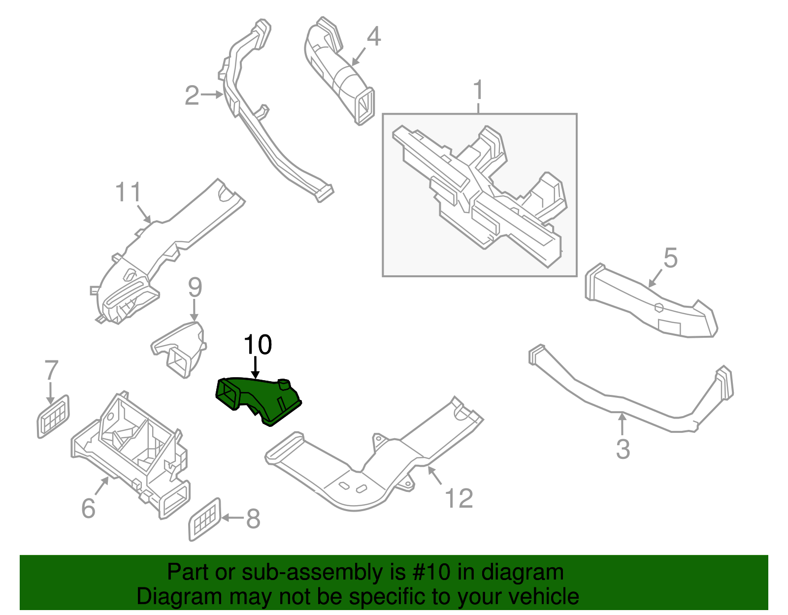 2005-2025 Nissan Heater Duct 27834-EA000 | Nissan Parts Central