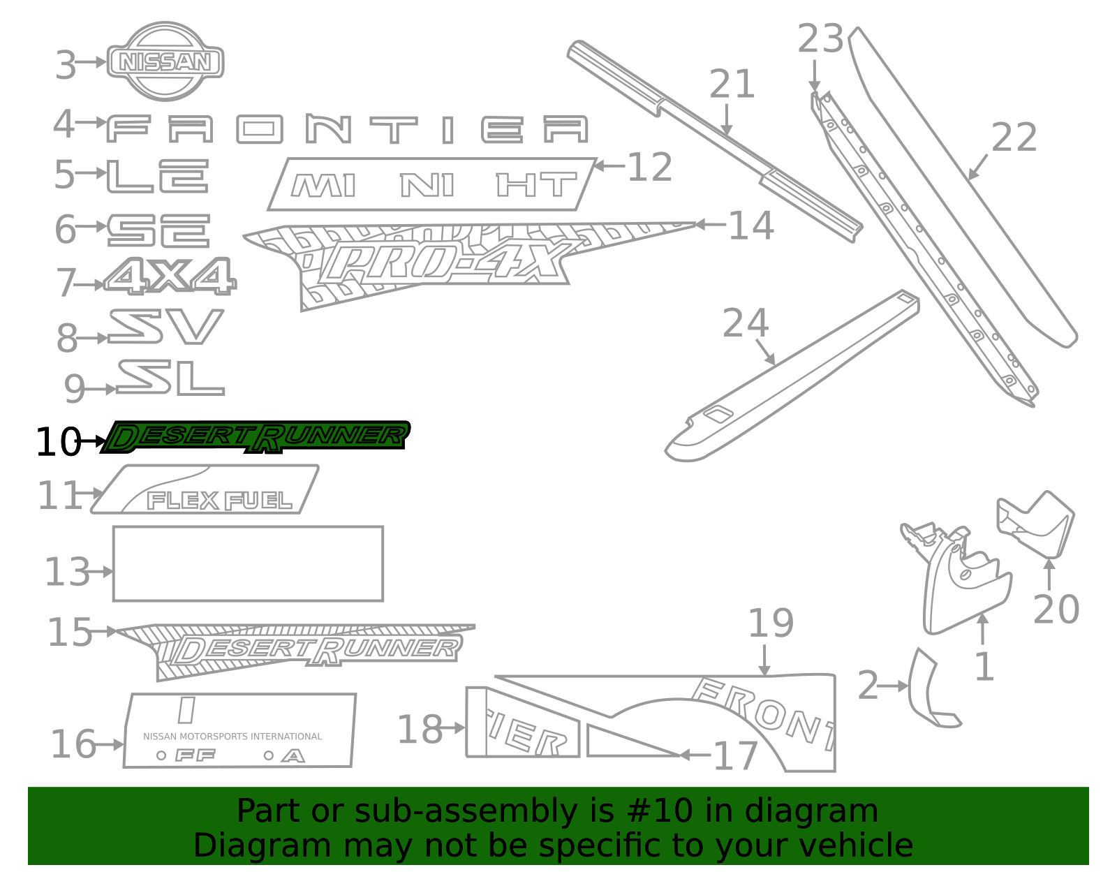 2013-2021 Nissan Frontier Nameplate 93494-9BF0A | OEM Parts Online