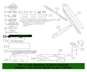 2013-2021 Nissan Frontier Nameplate 93494-9BF0A | Temecula Nissan Parts
