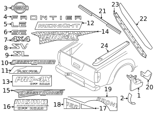 934A8-9BF0A | Nissan Cover-Rear Gate Lower - Genuine OEM | 934A89BF0A ...