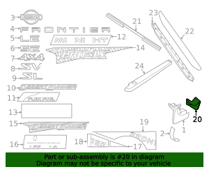 93882-9BA0A - Deflector 2012-2021 Nissan Frontier | Nissan Parts ...