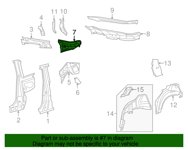 2011-2016 Scion tC Panel Quarter Inne 61617-21030 | Toyota Parts Center