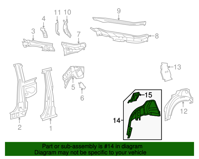 2011-2016 Scion tC Panel Sub Assembly Quarter 61607-21060 | Toyota ...